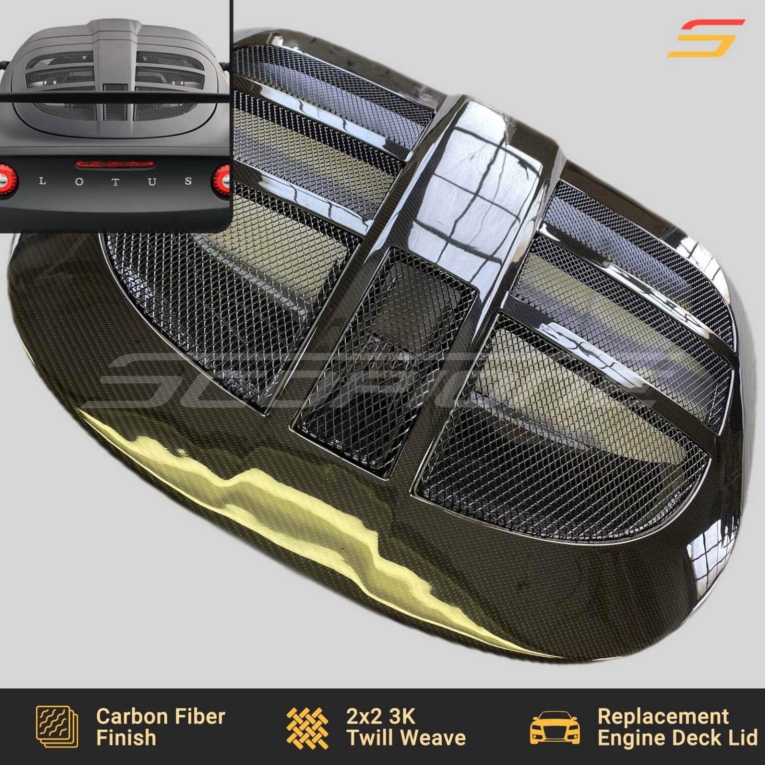 Scopione Carbon Fiber Rear Spoiler for Lotus Exige Elise SC S2
