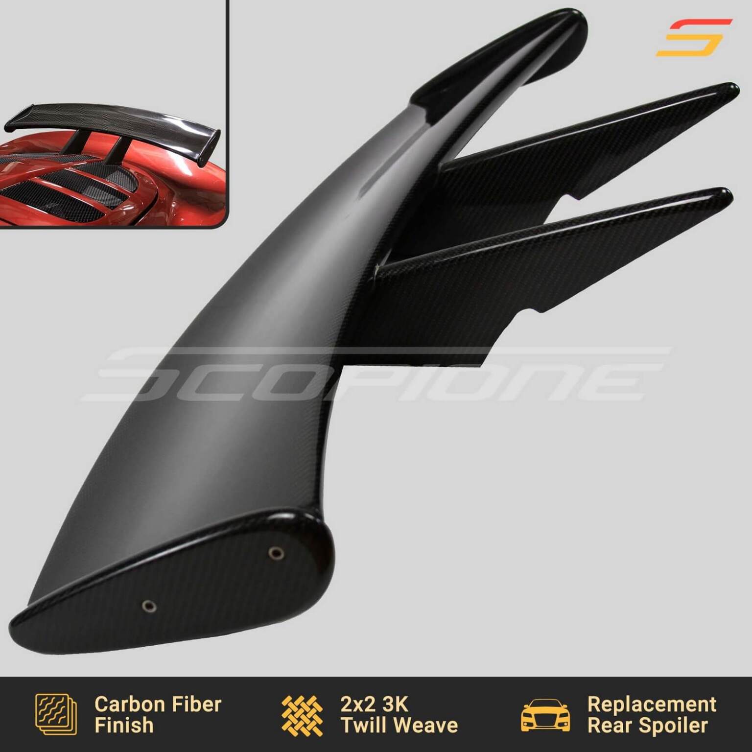 Scopione Carbon Fiber Rear Spoiler for Lotus Exige Elise SC S2