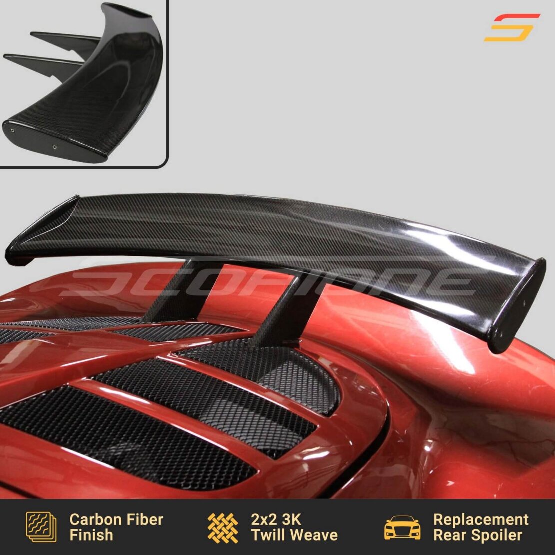 Scopione Carbon Fiber Rear Spoiler for Lotus Exige Elise SC S2