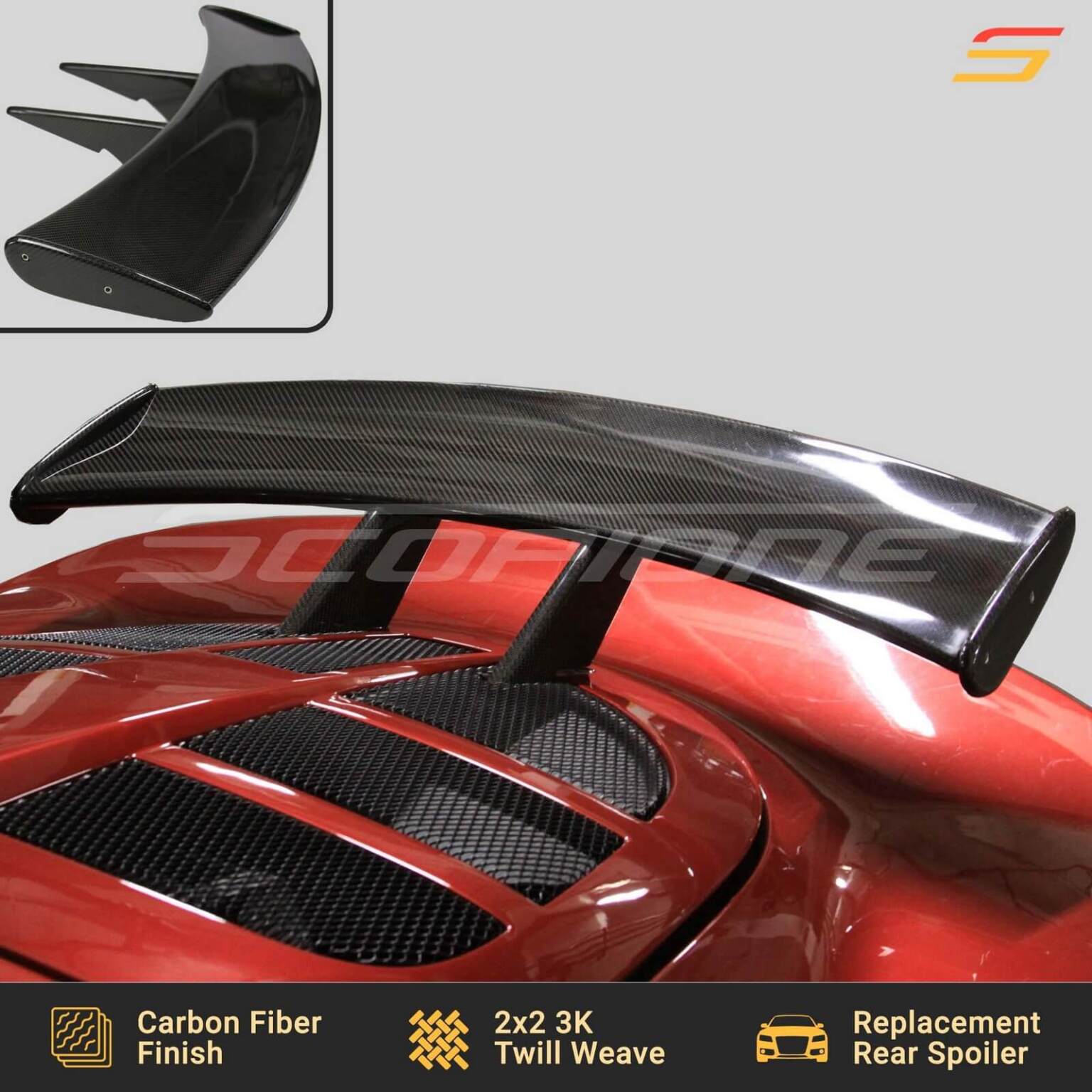 Scopione Carbon Fiber Rear Spoiler for Lotus Exige Elise SC S2
