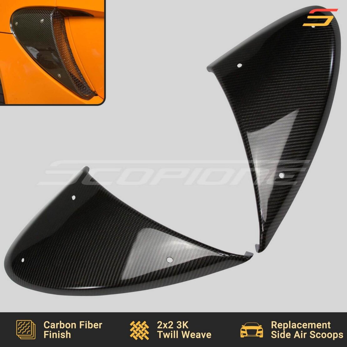 Scopione Carbon Fiber Rear Bumper Diffuser Finisher for Lotus Evora S