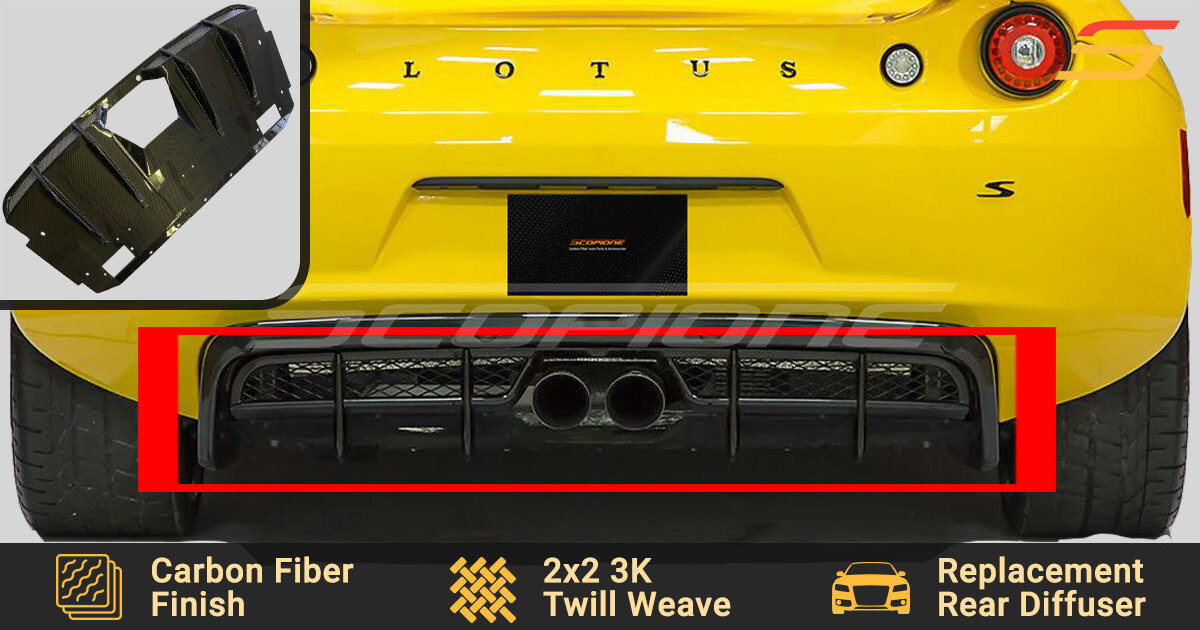 Scopione Carbon Fiber Rear Bumper Diffuser for Lotus Evora S