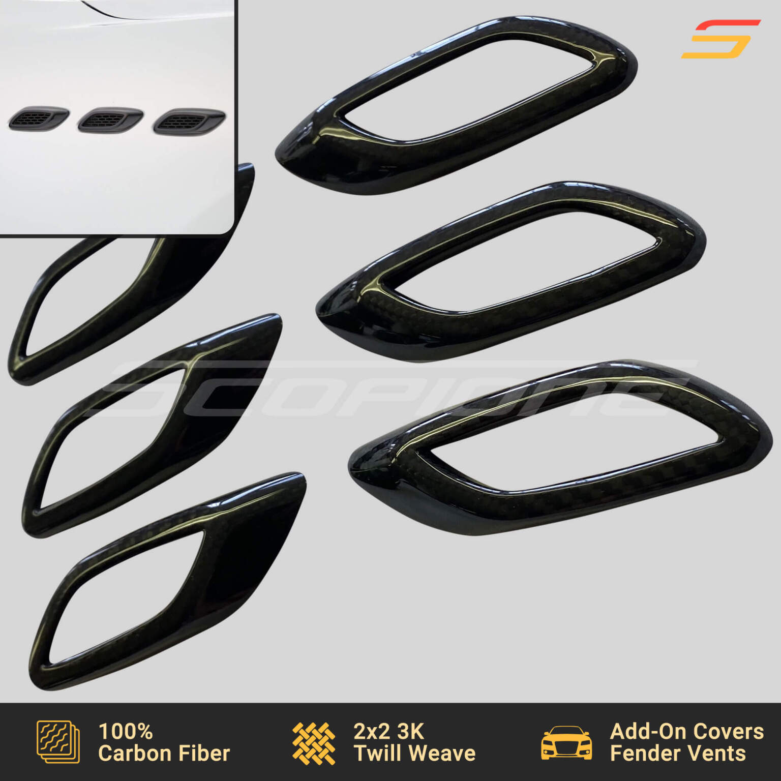 Scopione Carbon Fender Vents – Maserati Levante MK1
