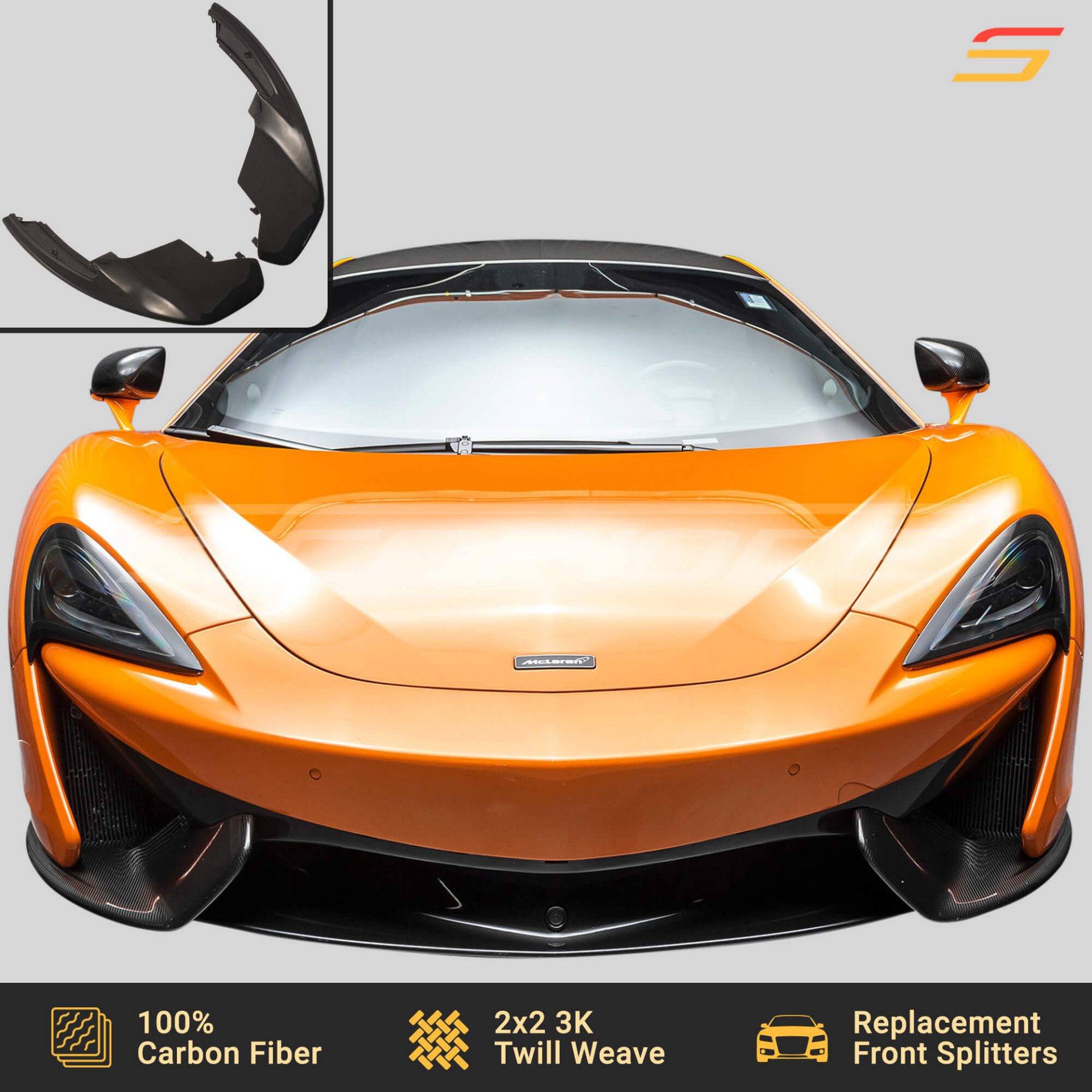 Scopione Carbon Front Bumper Splitters for McLaren 570S 570GT