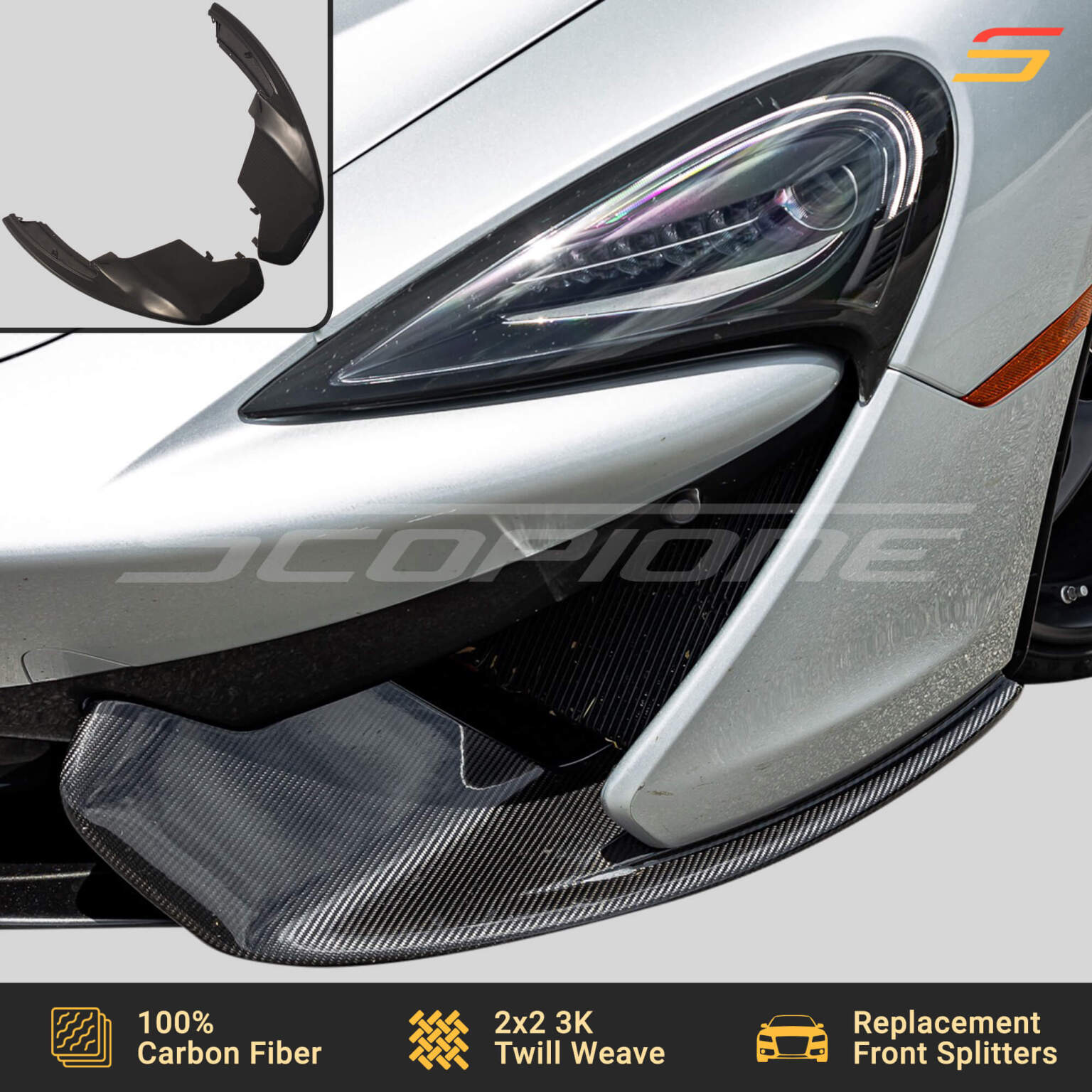Scopione Carbon Front Bumper Splitters for McLaren 570S 570GT