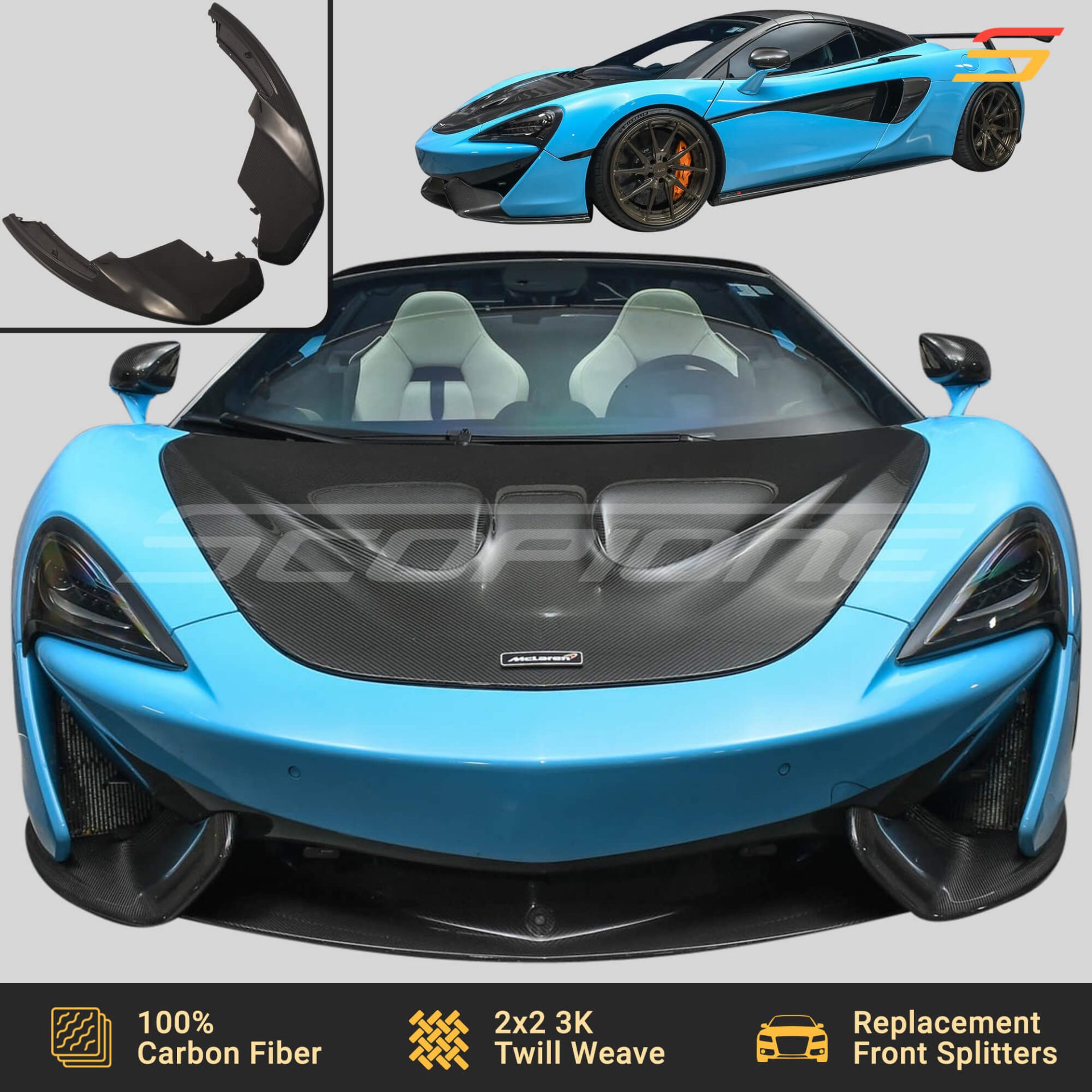 Scopione Carbon Front Bumper Splitters for McLaren 570S 570GT