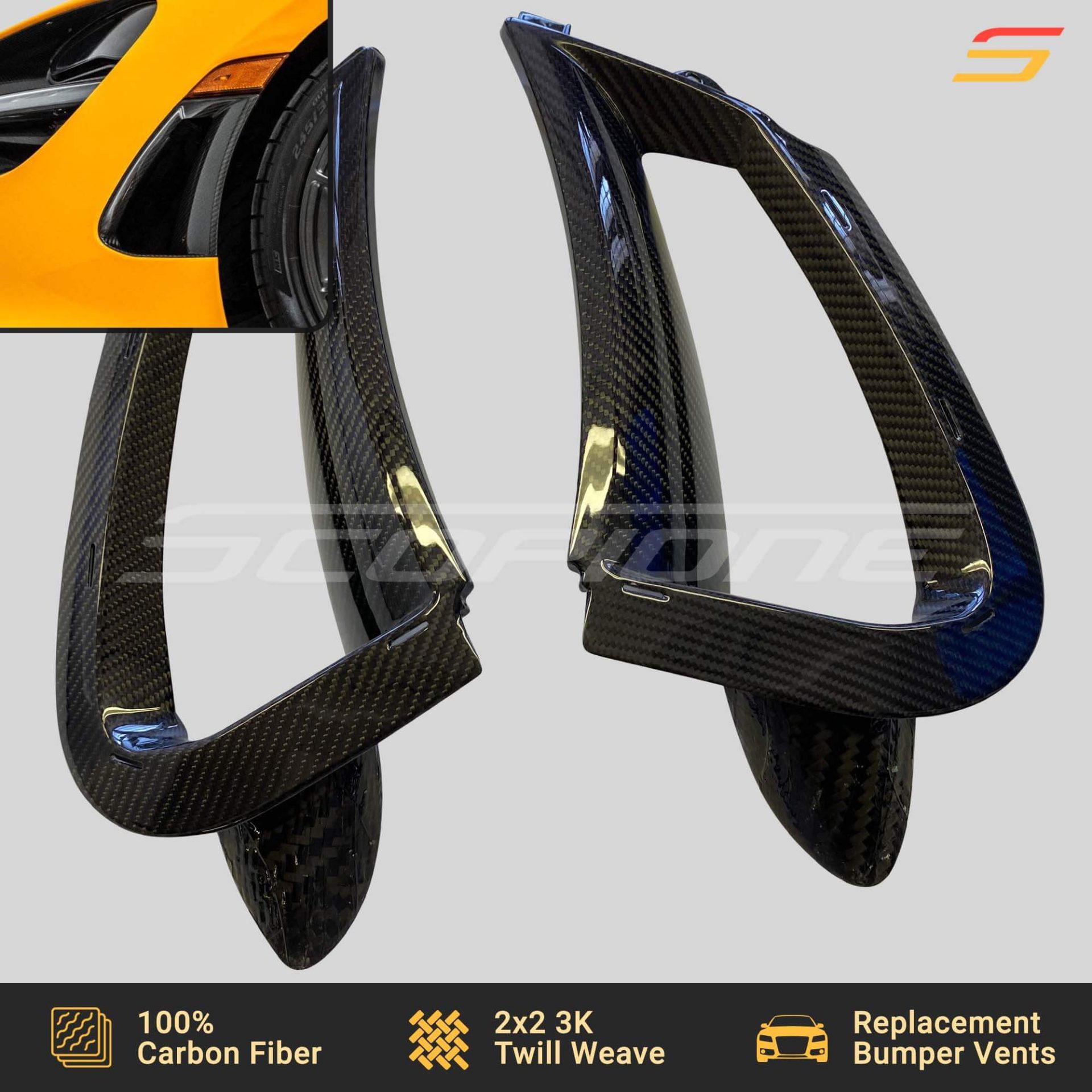 Scopione Carbon Bumper Side Air Vents for McLaren 720S 765LT