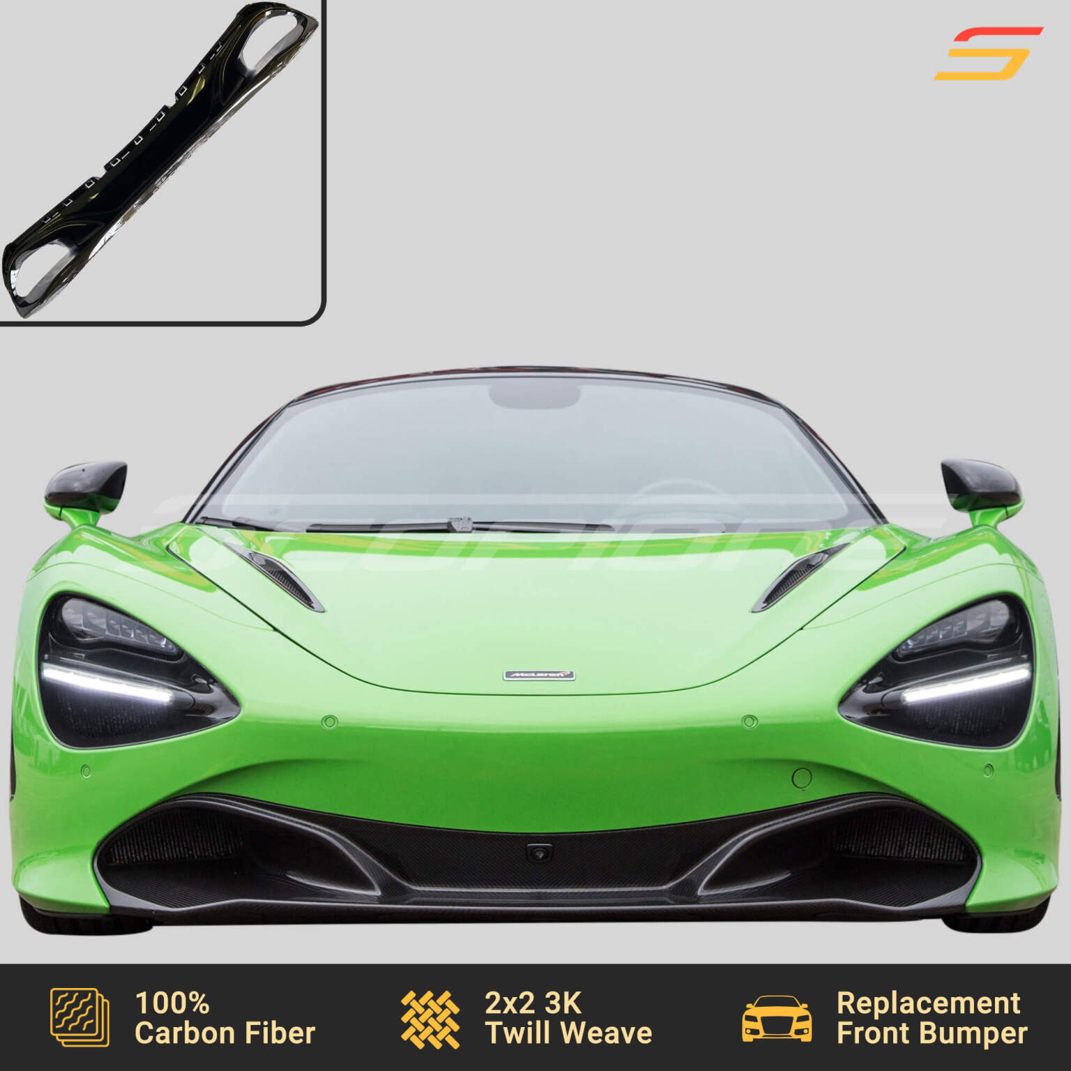 Scopione Carbon Fiber Replacement Front Lip for McLaren 720S