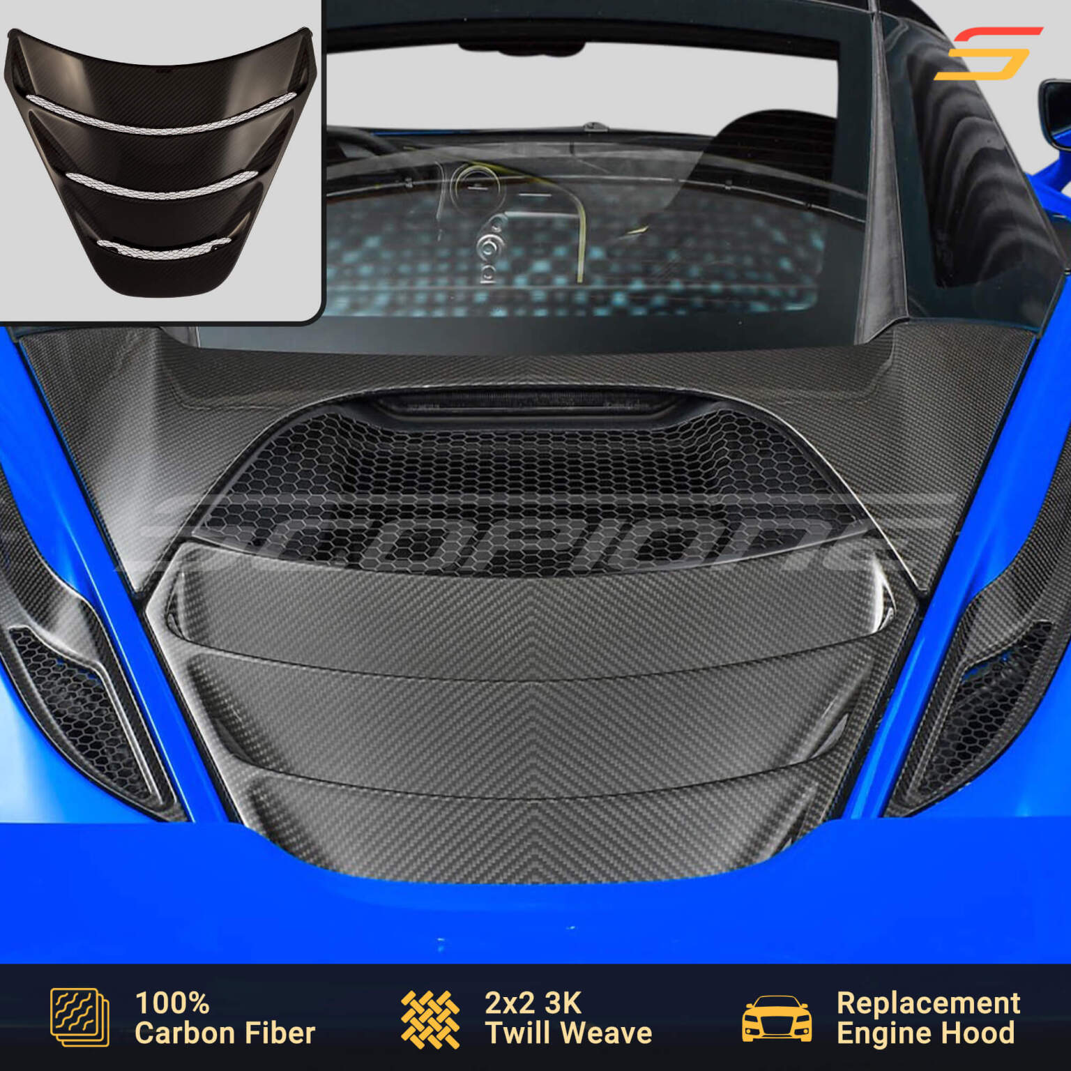 Scopione Carbon Fiber Engine Grille Vent for McLaren 720S Coupe