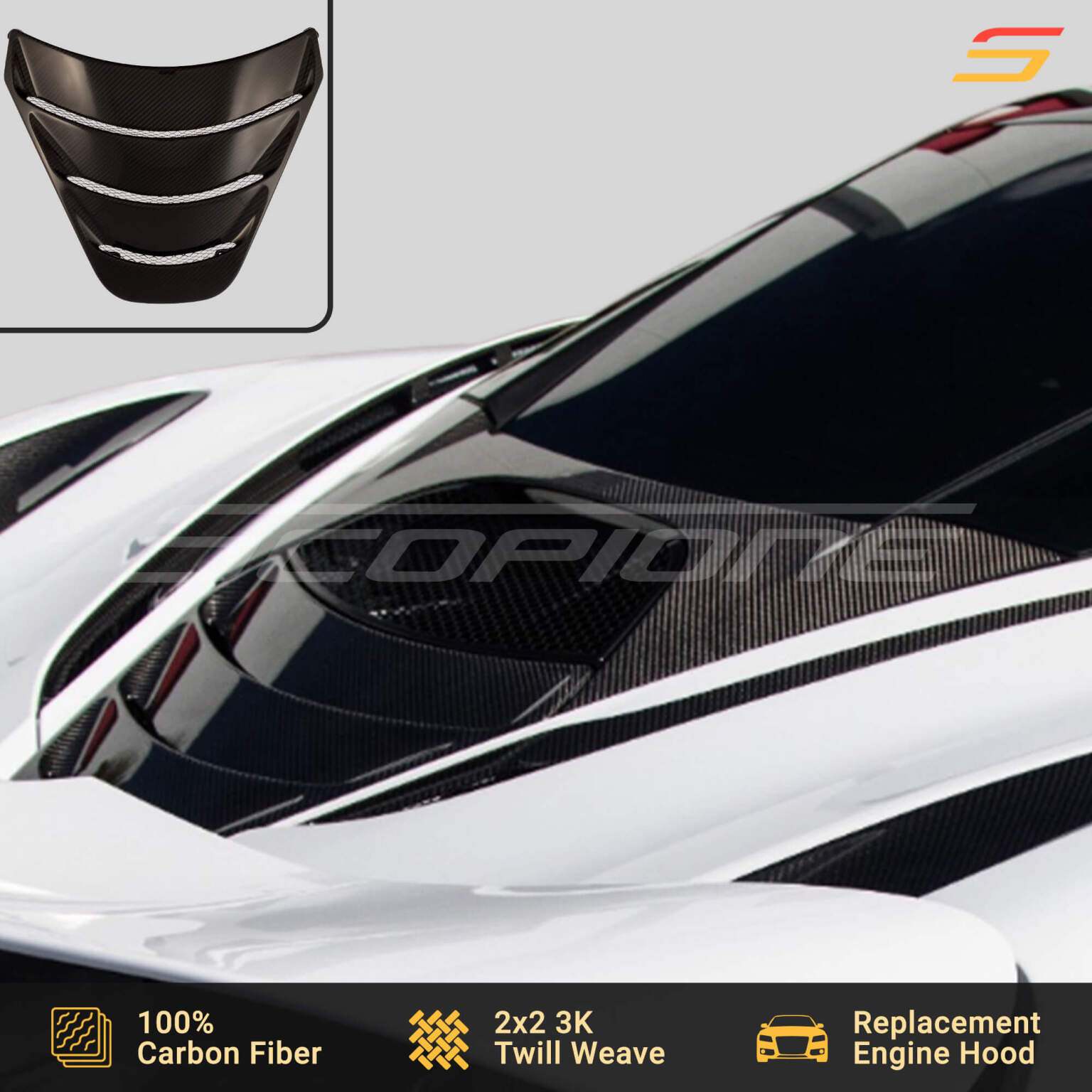 Scopione Carbon Fiber Engine Grille Vent for McLaren 720S Coupe