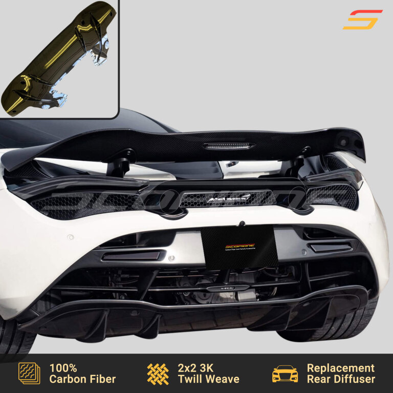 Scopione Carbon Fiber Rear Bumper Diffuser for McLaren 720S