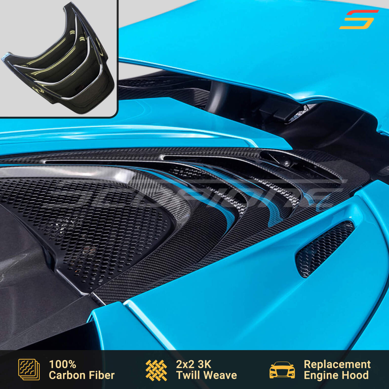 Scopione Carbon Fiber Engine Vent Cover | McLaren 720S Spider