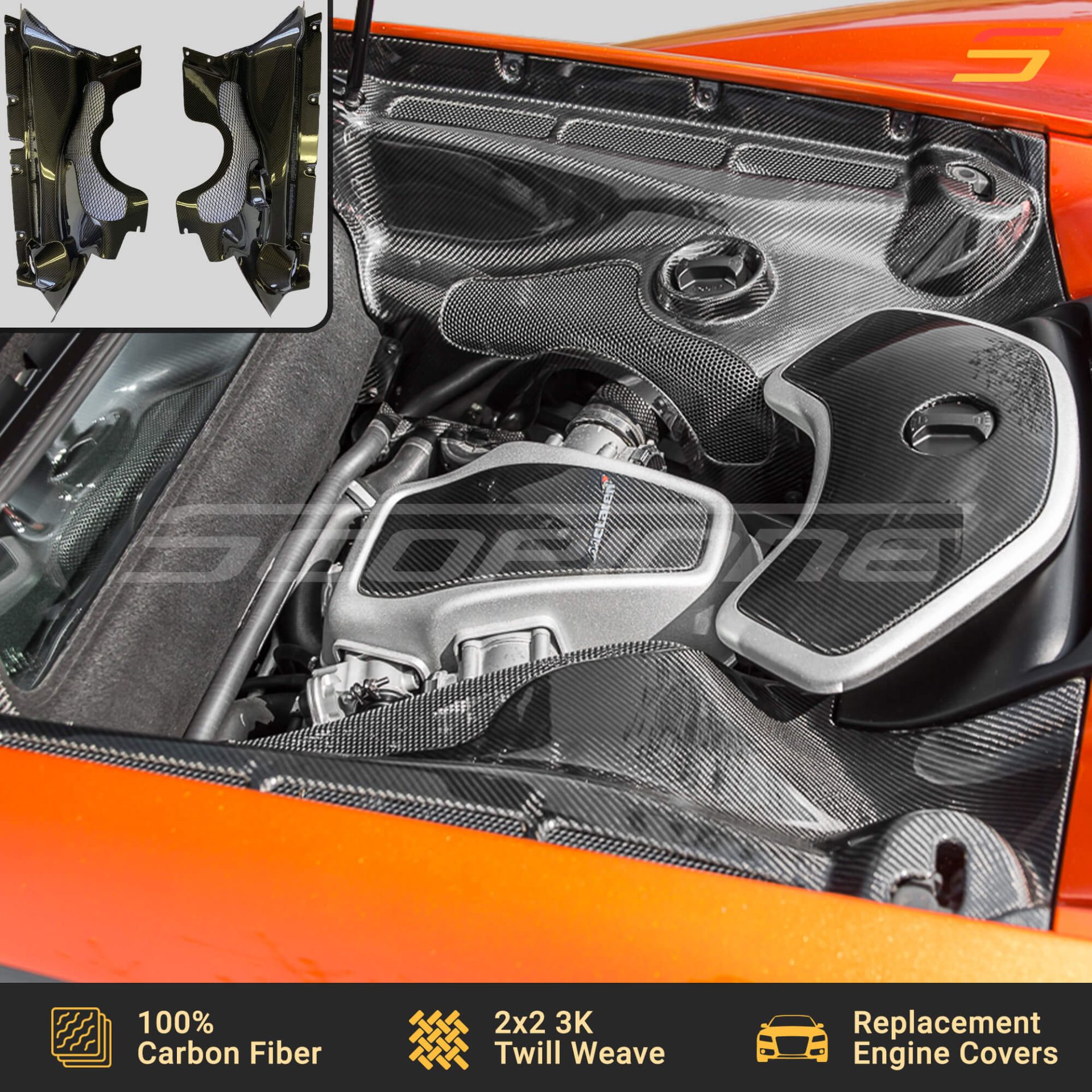 Scopione Carbon Side Engine Covers for McLaren 650S MP4-12C