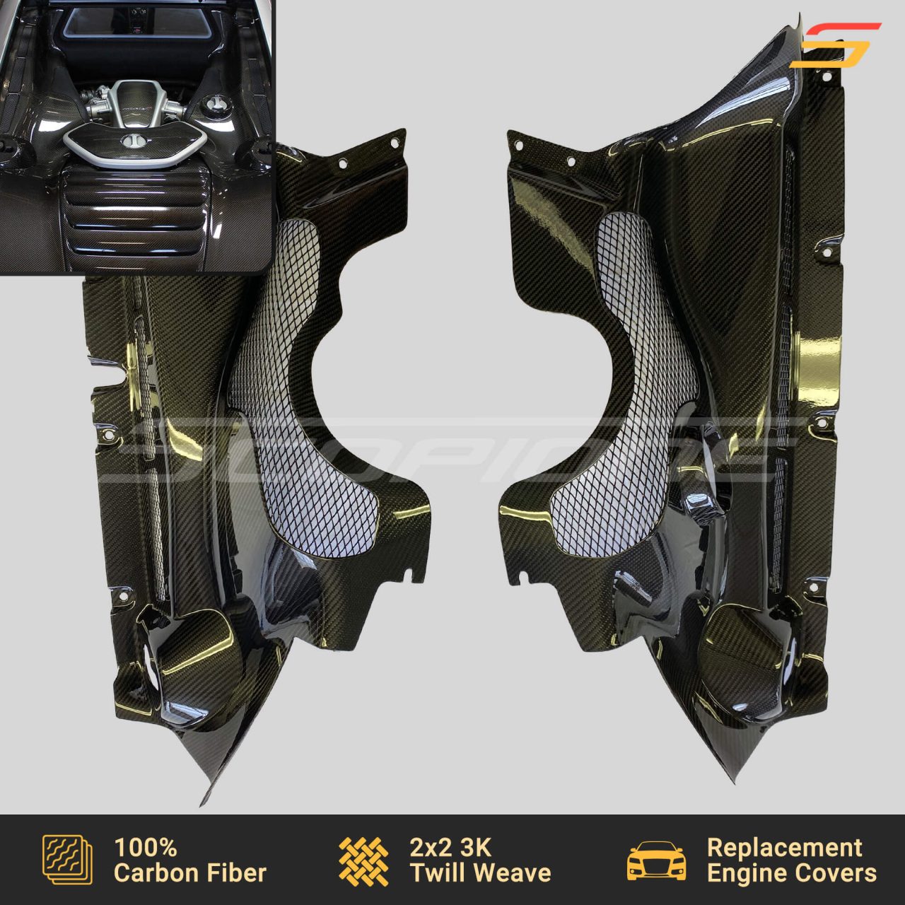 Scopione Carbon Side Engine Covers for McLaren 650S MP4-12C