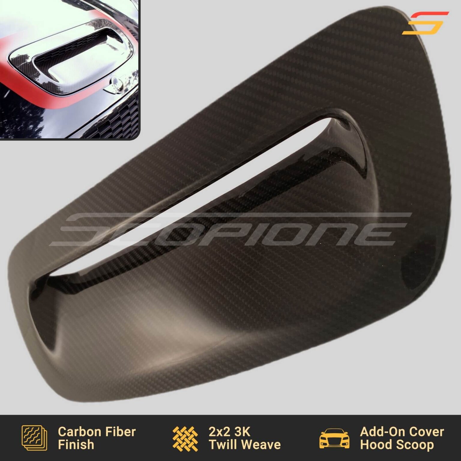 Scopione Carbon Fiber Front Hood Scoop Cover for MINI Cooper Gen2