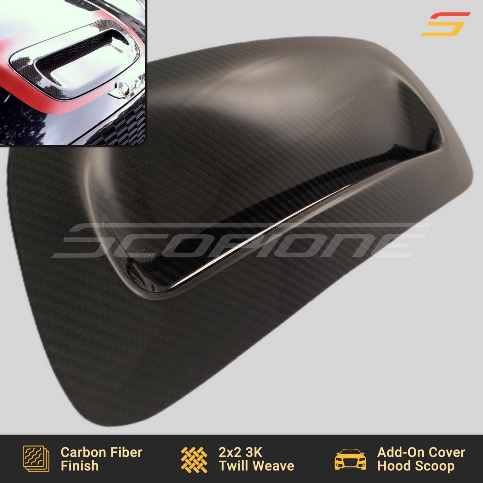 Scopione Carbon Fiber Front Hood Scoop Cover for MINI Cooper Gen2