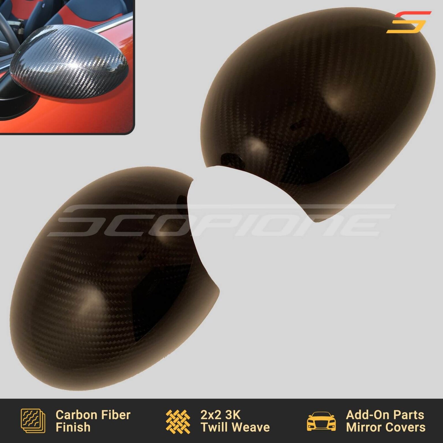 Scopione Carbon Fiber Front Hood Scoop Cover for MINI Cooper Gen2