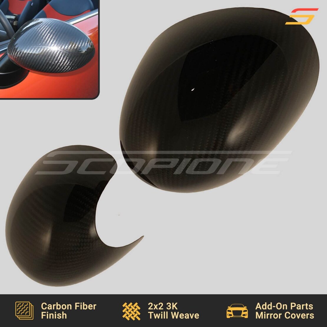Scopione Carbon Fiber Side Mirror Covers for MINI Cooper Gen 2