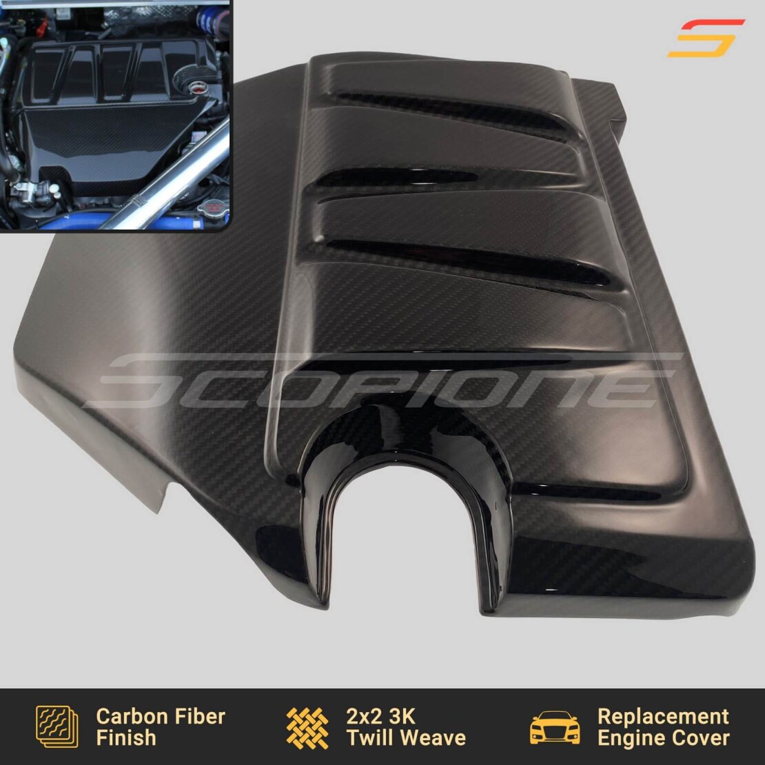 Scopione Carbon Fiber Engine Cover for Lancer Evolution 10