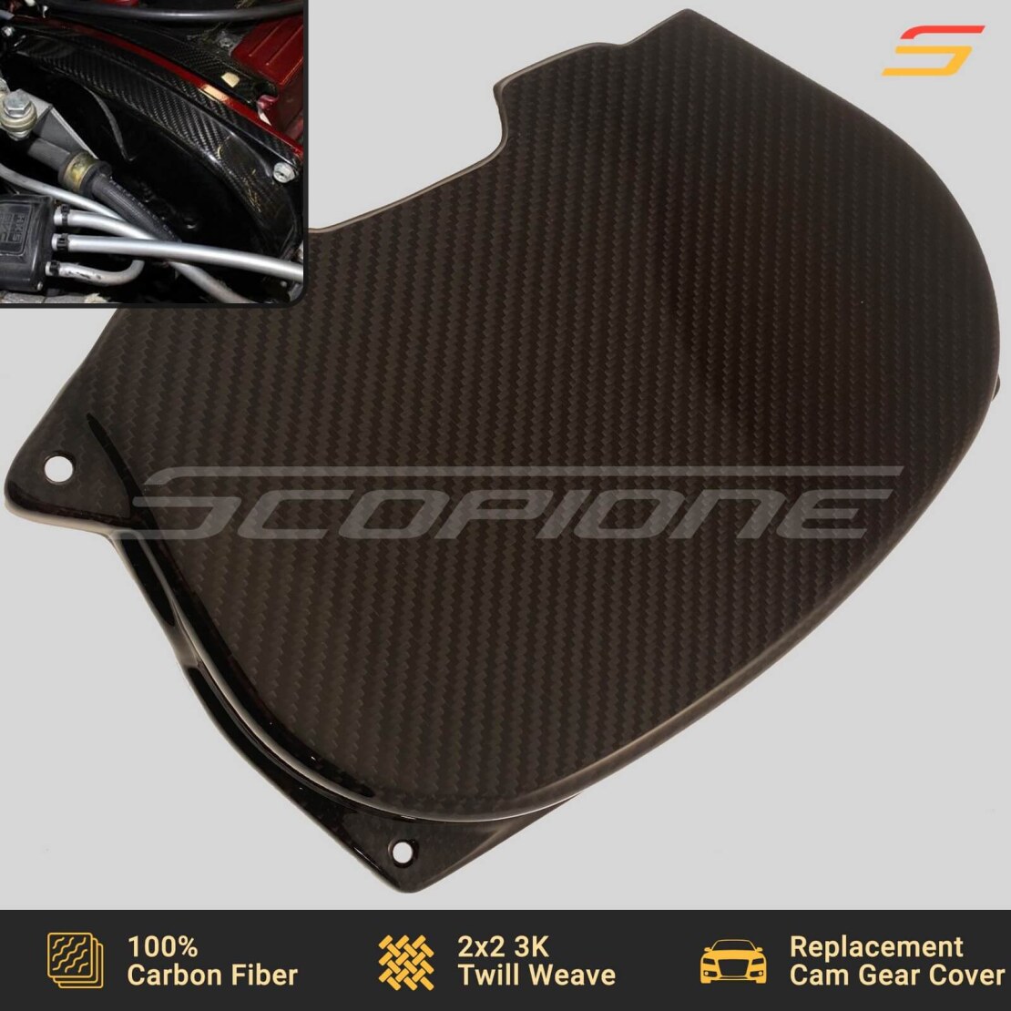 Scopione Carbon Fiber Engine Cover for Lancer Evolution 7 8 9
