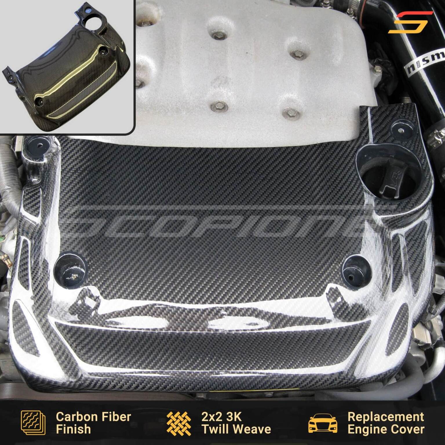 Scopione Carbon Fiber Engine Cover for Nissan 350Z Z33