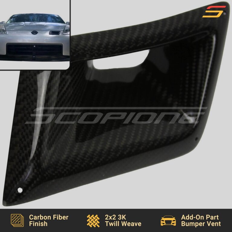 Scopione Carbon Fiber Front Bumper Intake Vent for Nissan 350Z