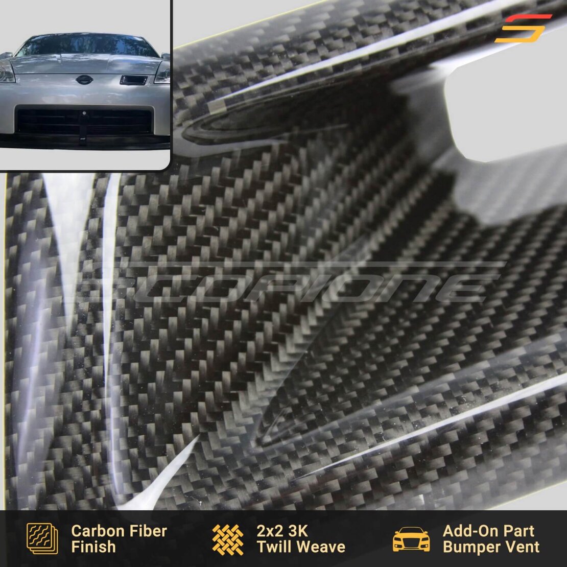 Scopione Carbon Fiber Front Bumper Intake Vent for Nissan 350Z