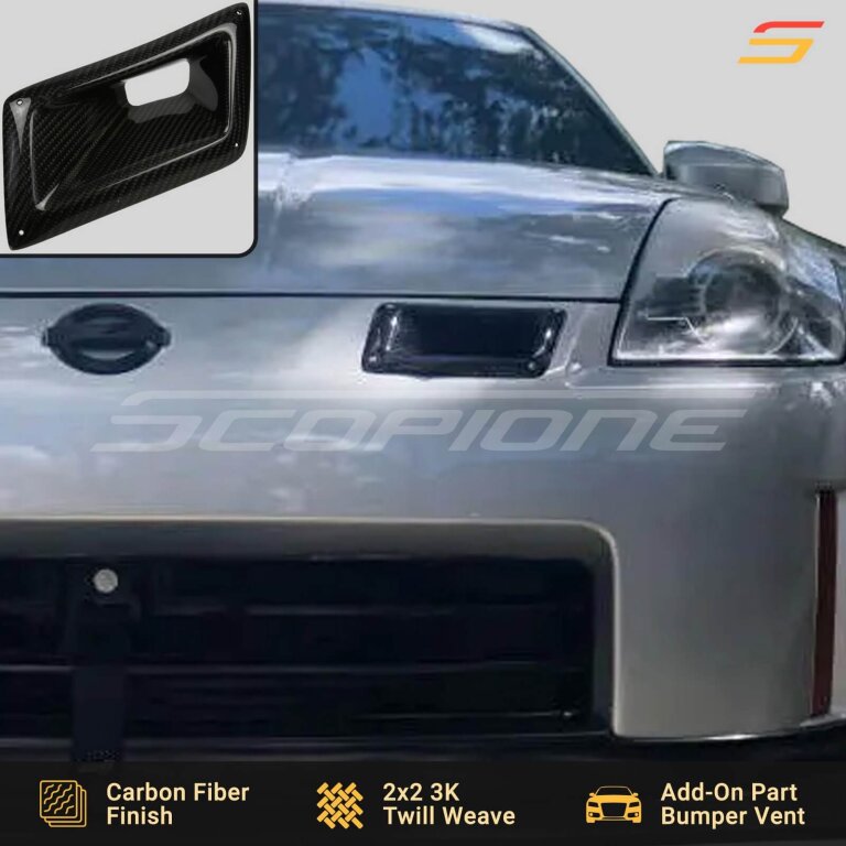 Scopione Carbon Fiber Front Bumper Intake Vent for Nissan 350Z