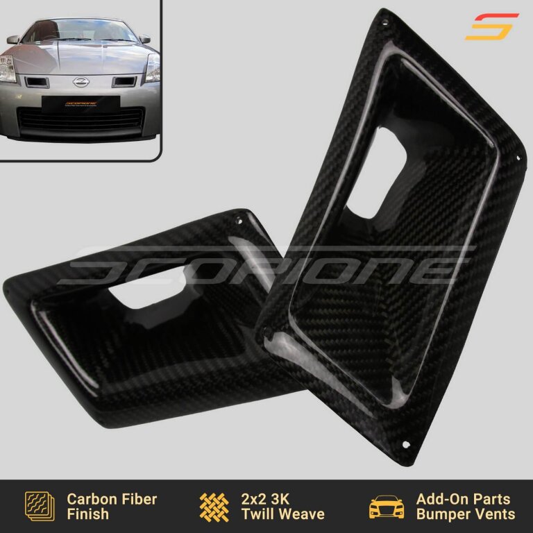 Scopione Carbon Fiber Front Bumper Intake Scoops for Nissan 350Z