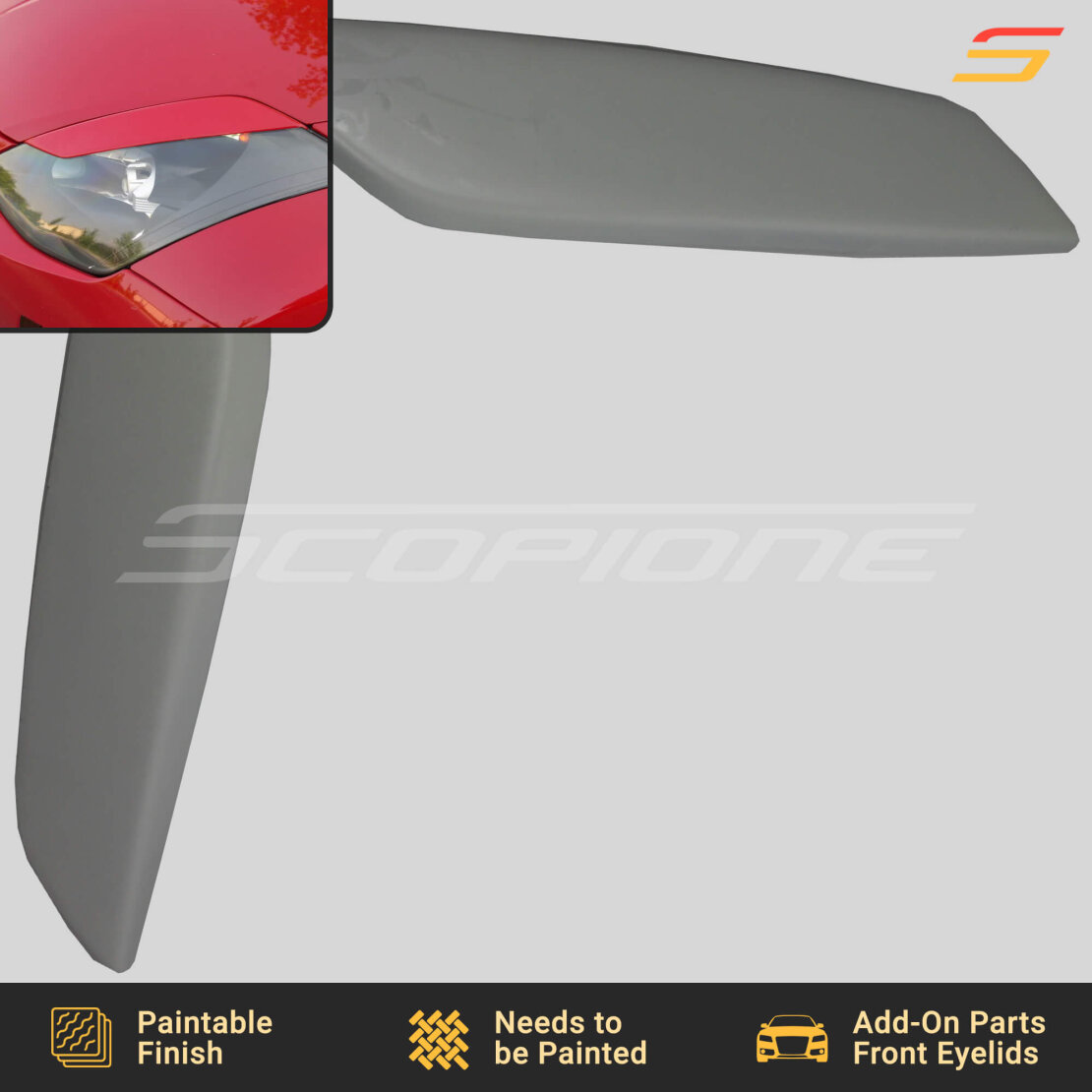 Scopione Paintable Headlight Eyelids for Nissan 350Z