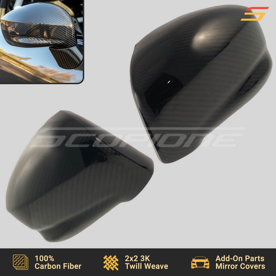 Scopione Carbon Fiber Side Mirrors Covers for Nissan GTR R35
