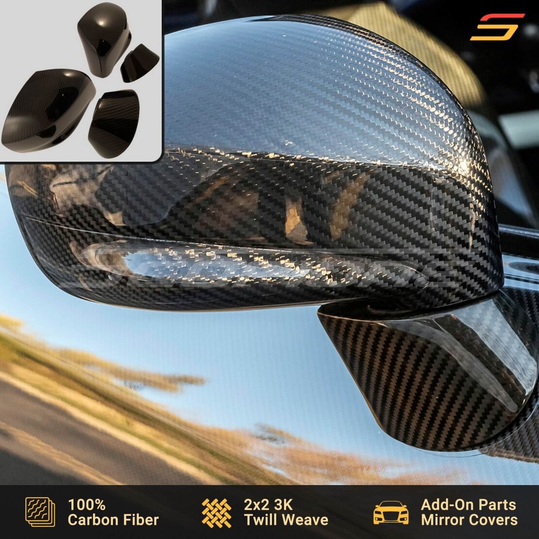 Scopione Carbon Fiber Side Mirrors Covers for Nissan GTR R35