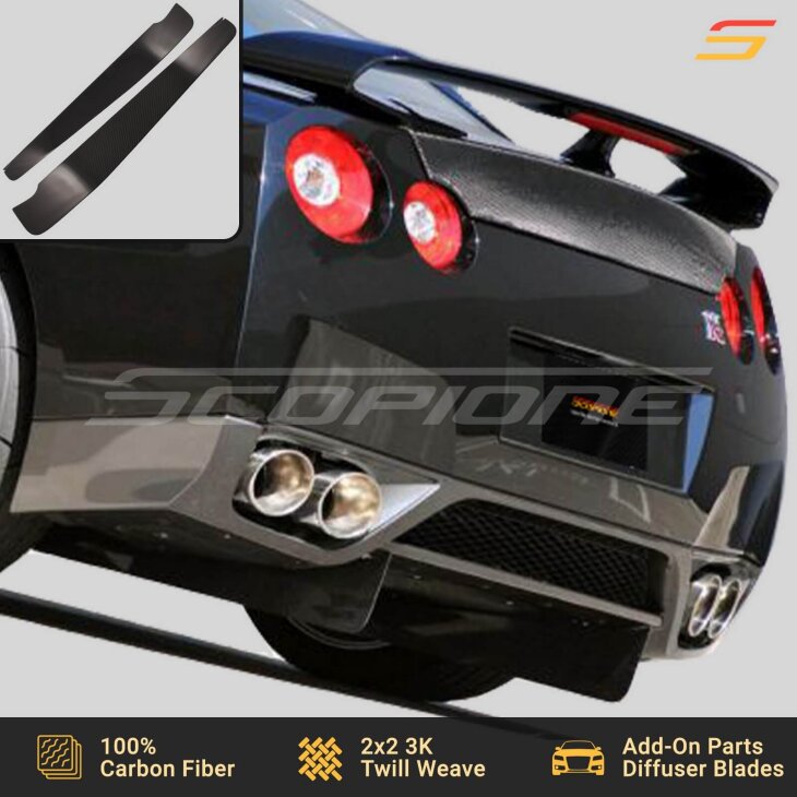 Scopione Carbon Fiber Diffuser Blades Fins for Nissan GTR R35