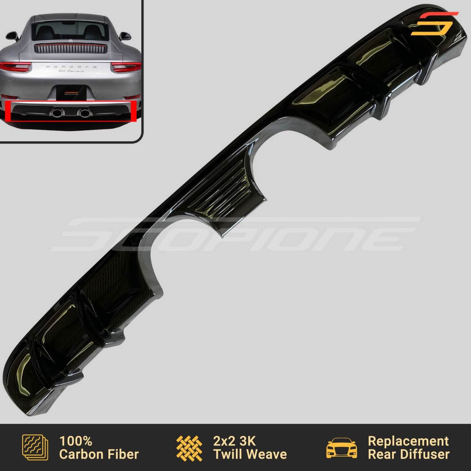 Scopione Carbon Fiber Rear Fender Air Scoops for Porsche Boxster 987