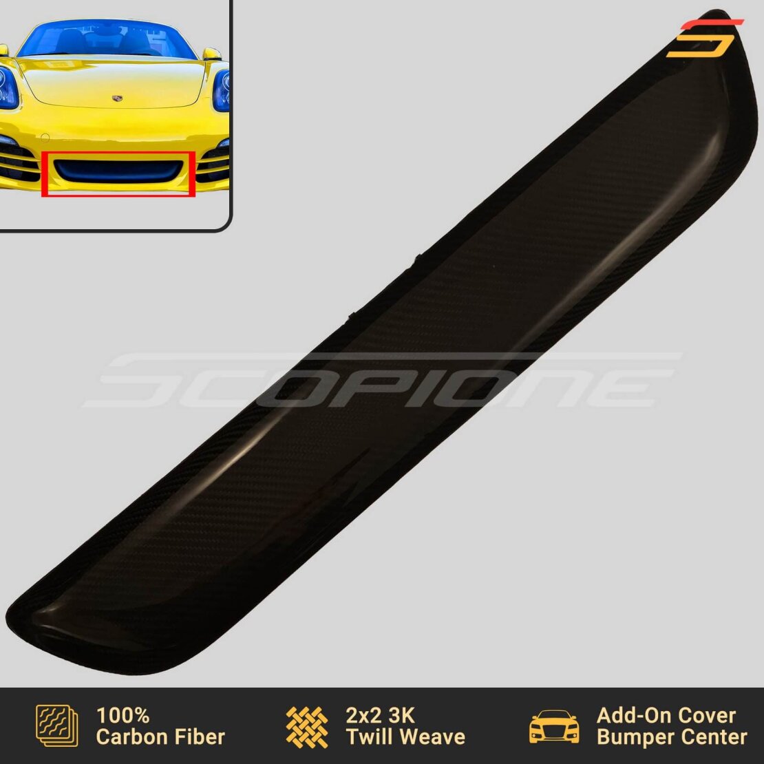 Scopione Carbon Fiber Rear Bumper Diffuser for Porsche Boxster Cayman 981