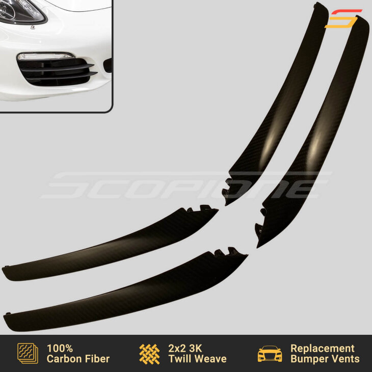 Scopione Carbon Fiber Front Bumper Grille Vents for Porsche Boxster 987