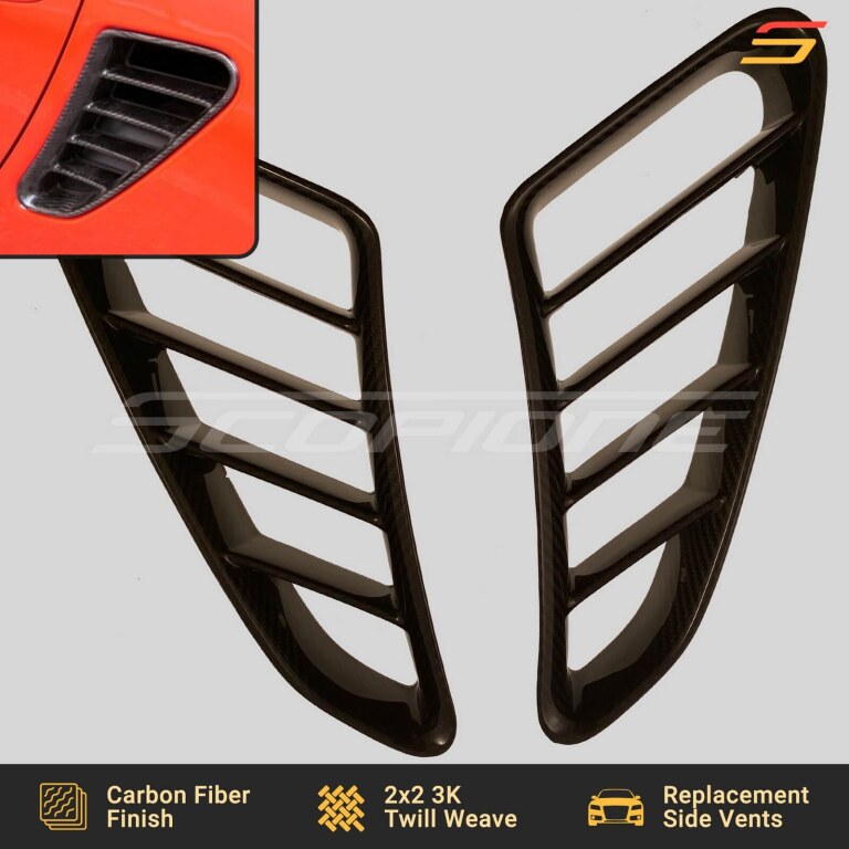Scopione Carbon Fiber Rear Fender Air Scoops for Porsche Boxster 987