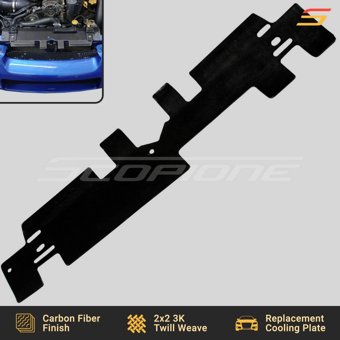 Carbon Fiber Radiator Cooling Plate for Subaru 02-07 Impreza WRX STi