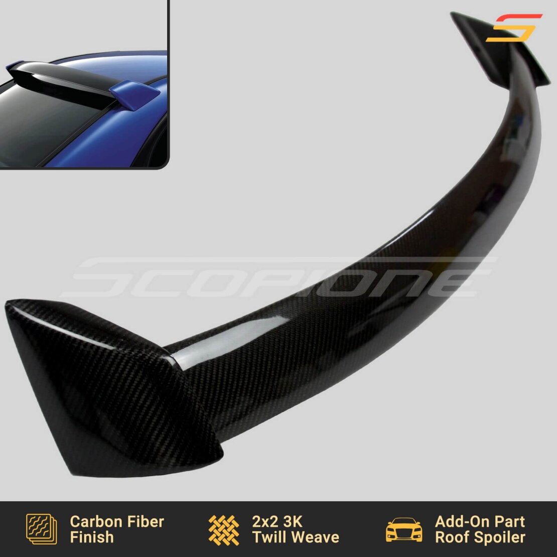 Carbon Fiber Roof Spoiler for Subaru 02-07 Impreza WRX STi - Sedan