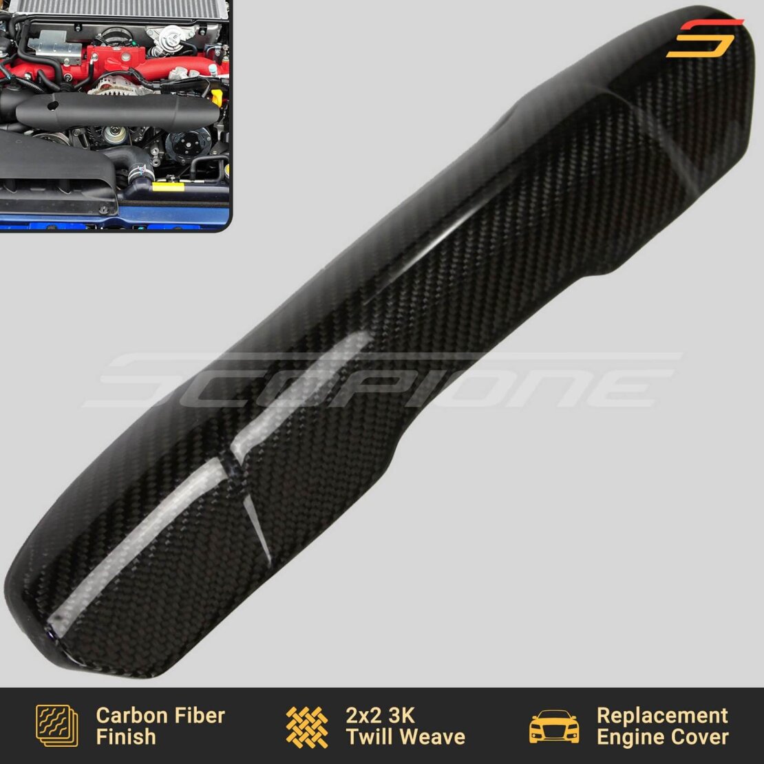 Carbon Fiber Alternator Belt Cover for Subaru 08-14 Impreza WRX STi