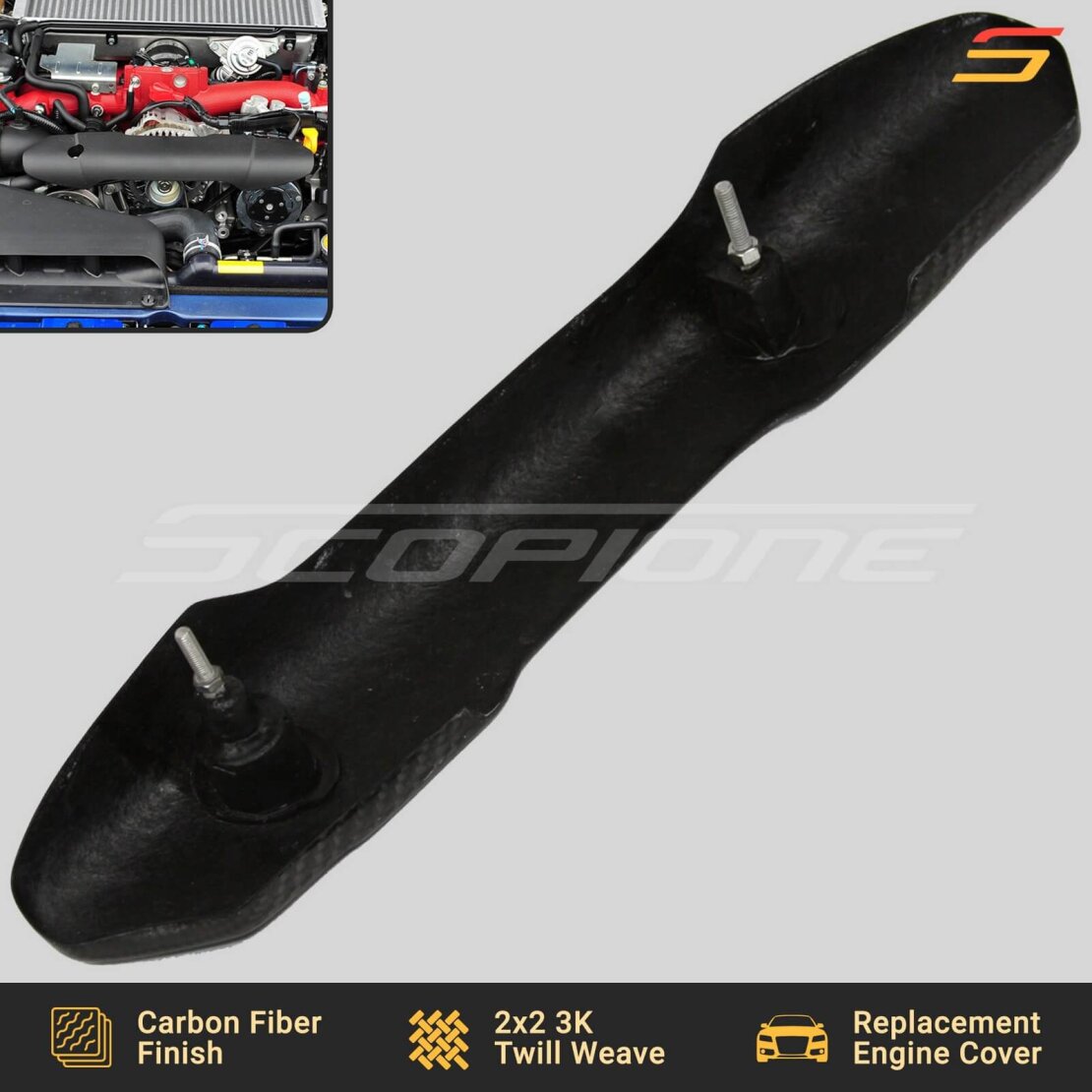 Carbon Fiber Alternator Belt Cover for Subaru 08-14 Impreza WRX STi