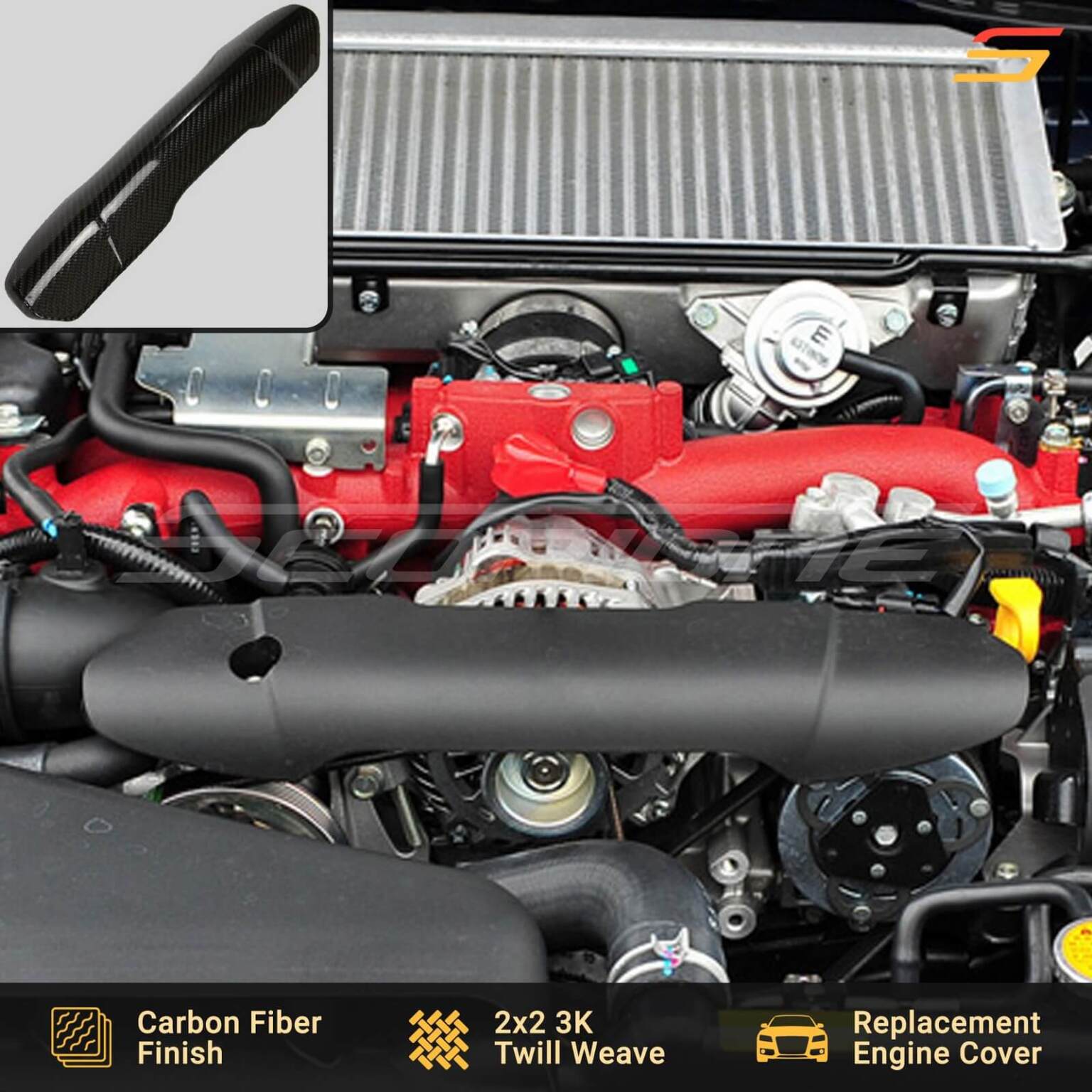 Carbon Fiber Alternator Belt Cover for Subaru 08-14 Impreza WRX STi